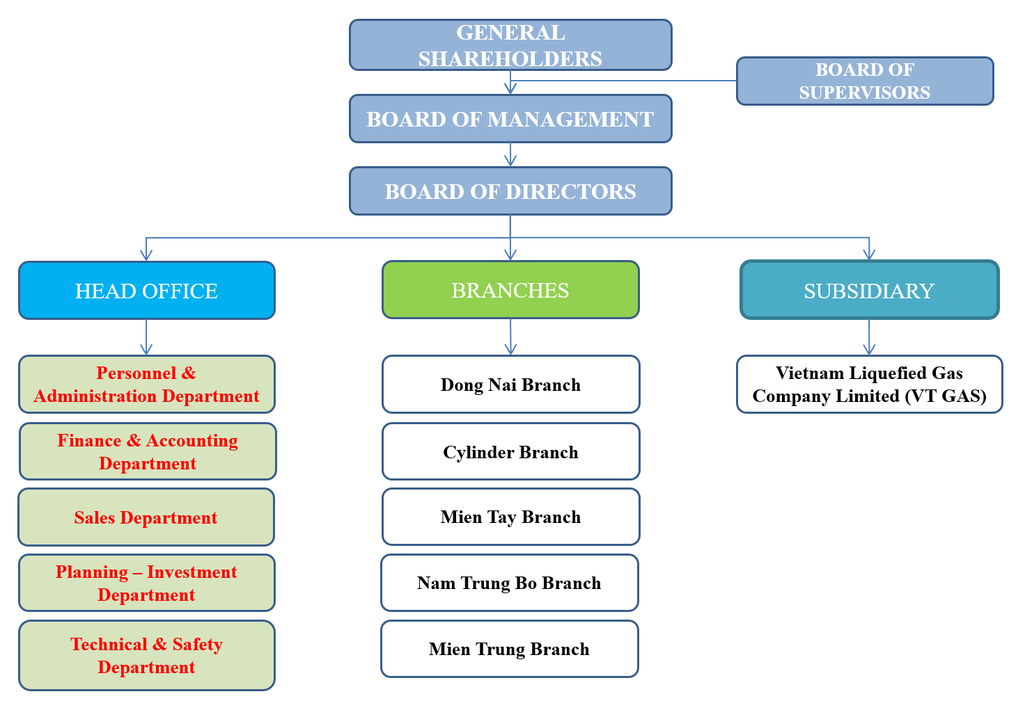 Organizational structure | GAS SOUTH - SOUTHERN GAS TRADING JOINT STOCK ...